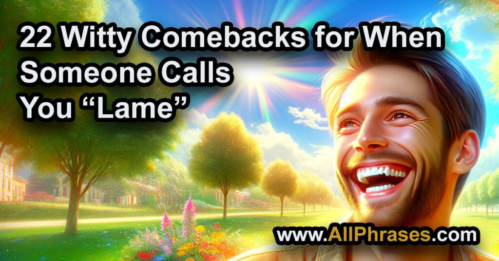 22 Witty Comebacks for When Someone Calls You Lame - All Phrases