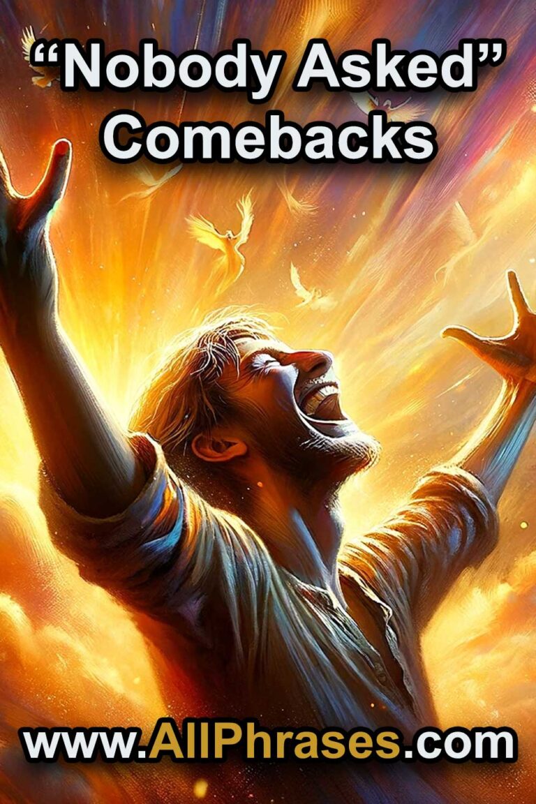 26 Witty Comebacks When Someone Says Nobody Asked - All Phrases